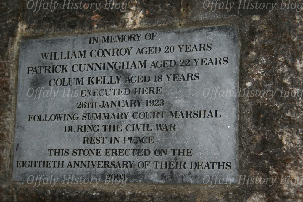 The execution of three young Tullamore men at Birr during the Civil War ...